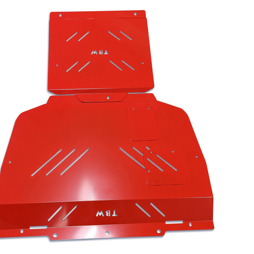 RED Front & Rear Aluminum Engine Under Trays for 16-21 Honda Civic 10th ...