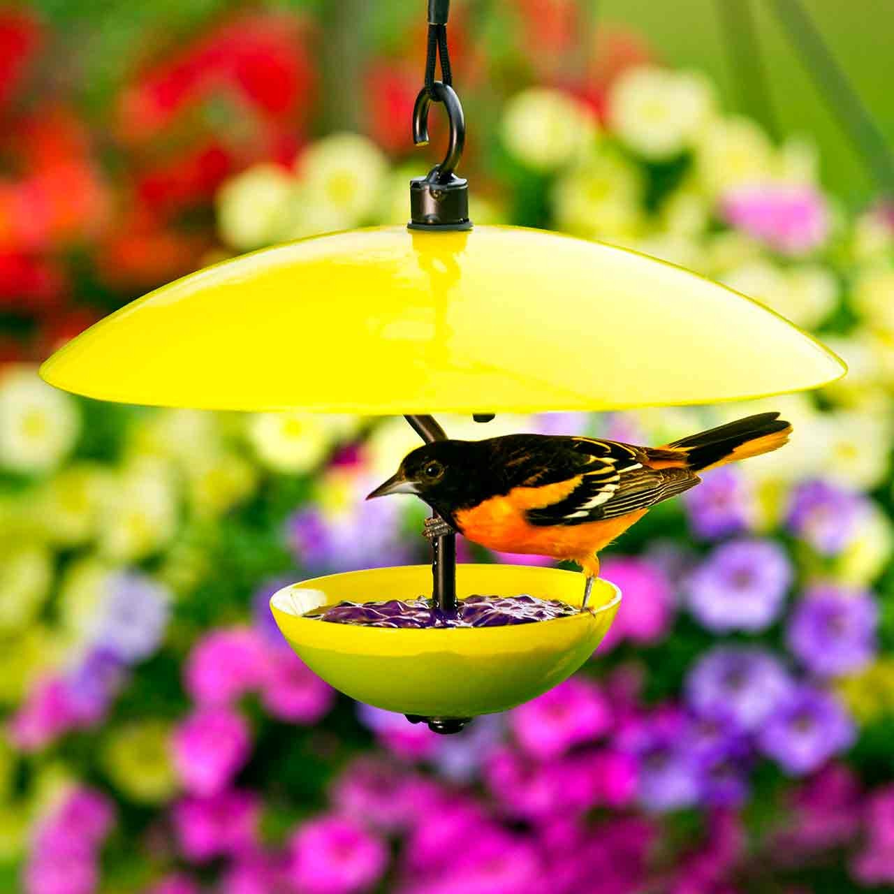 Single Poppy Feeder with Baffle and Steel Core Rope
