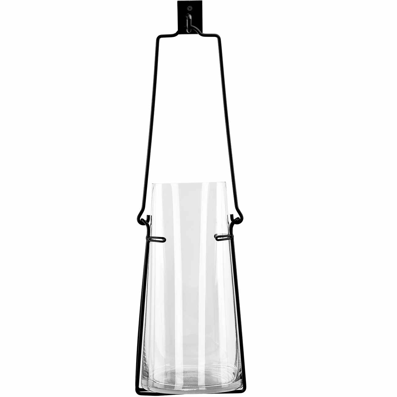 19" Hanging Lantern Glass Vase & Wall Hook