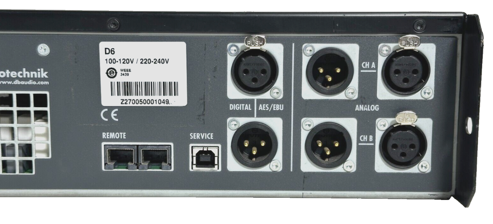 D&B Audiotechnik D6 Power Amp With NL8 (One) - True Heart Sound