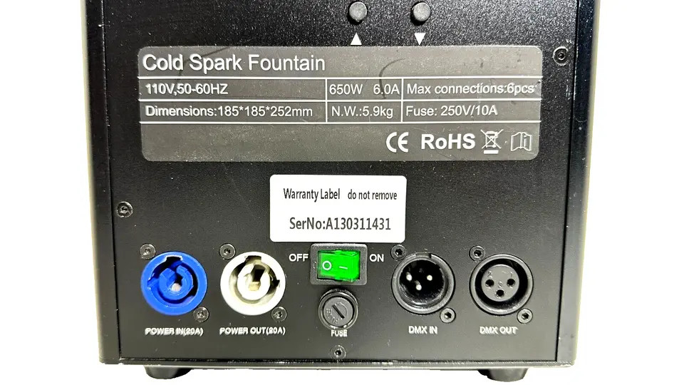 Cold Spark Fountain 650W Firework Spark Machine W/Special Effects #5324 ...