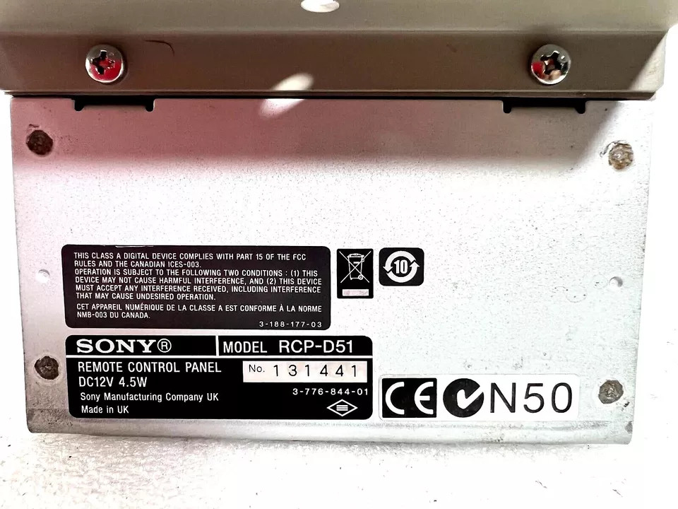 Sony RCP-D51 Remote Control Panel #03619 (One) - True Heart Sound