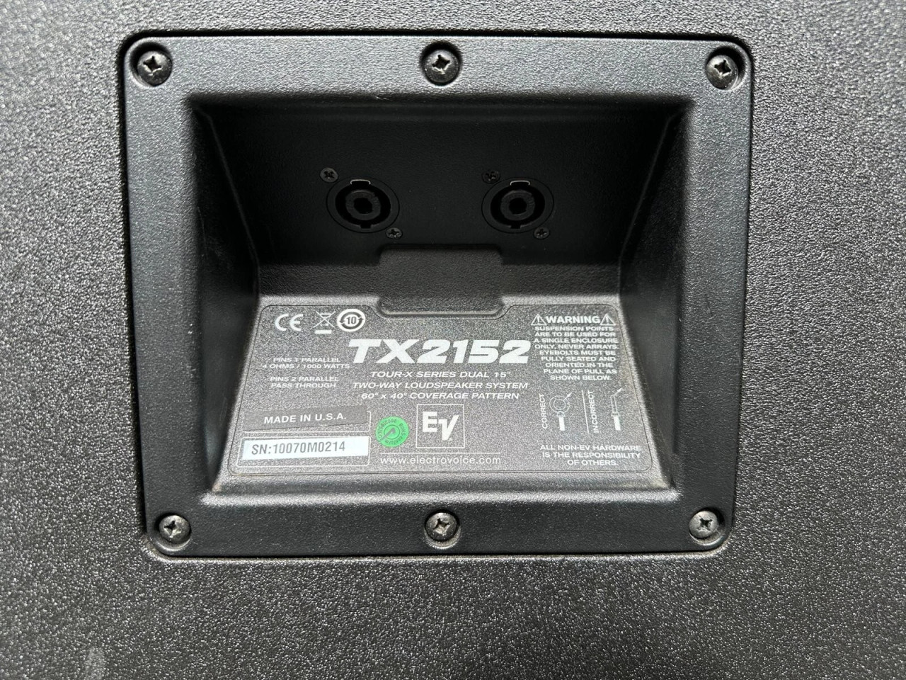 Electro-Voice TX2152 Dual 15″ 2 Way Passive Full Range Speaker -6882 ...