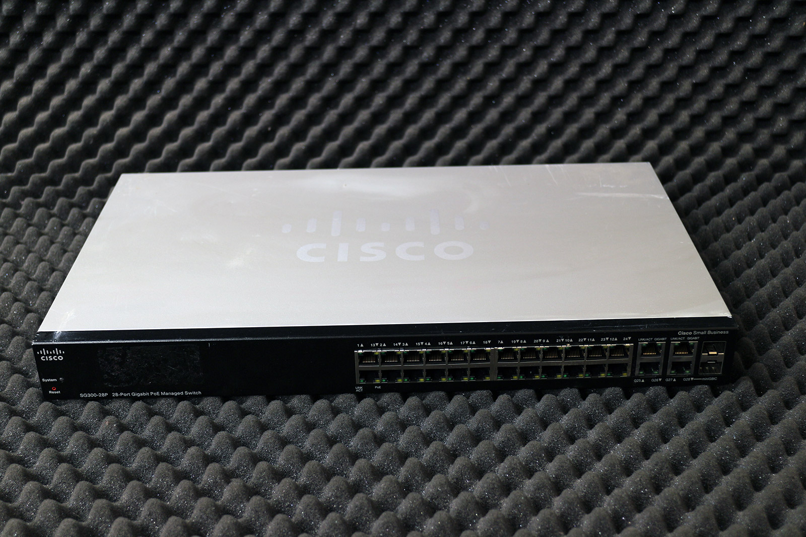 Cisco SG300-28P 28-Port Gigabit PoE Managed Switch - Sierra Indigo