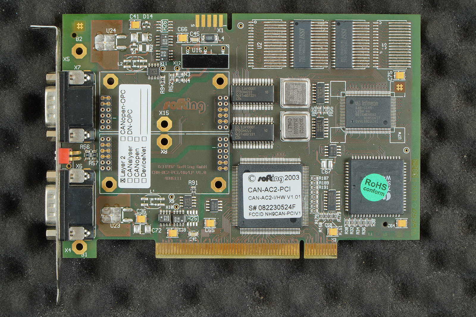 CAN-AC2-PCI softing PCI Dual Channel CAN Card CAN-AC2-I/HW V1.01 Layer 2