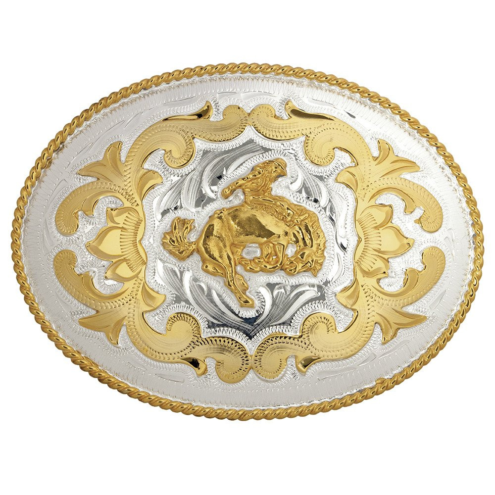 Bronco Rider German Silver Belt Buckle - Oversize - Western Express