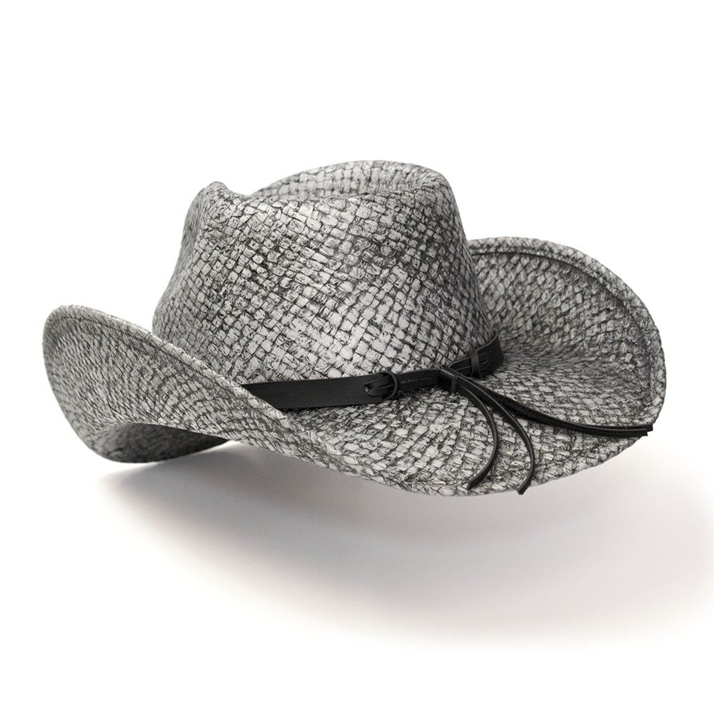 Gray Straw Western Pinch Front Hat - Western Express