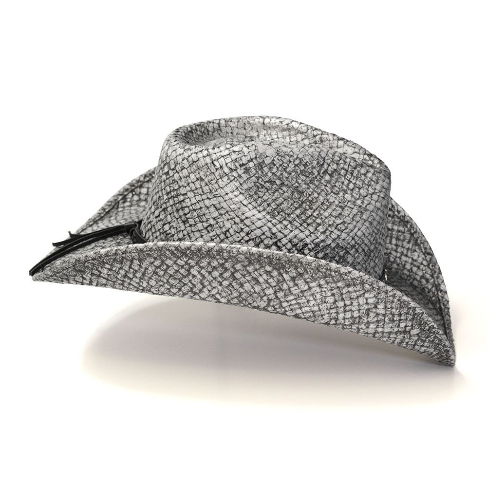 Gray Straw Western Pinch Front Hat - Western Express