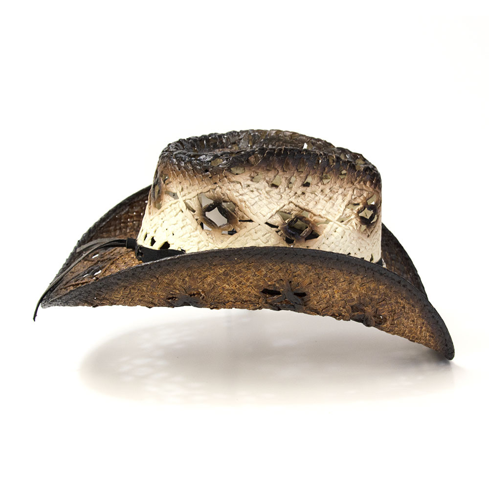 Brown Straw Western Pinch Front Hat - Western Express