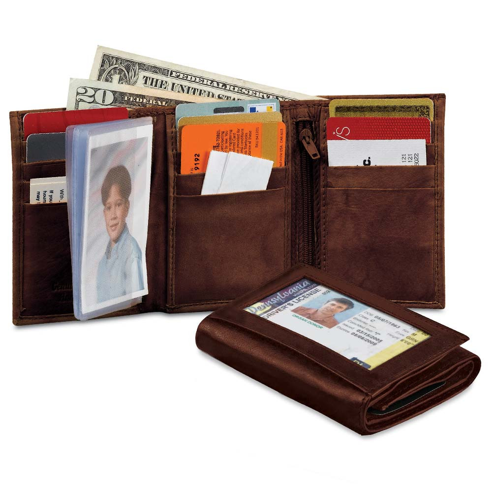 Brown Leather Trifold Wallet - 2305 - Western Express