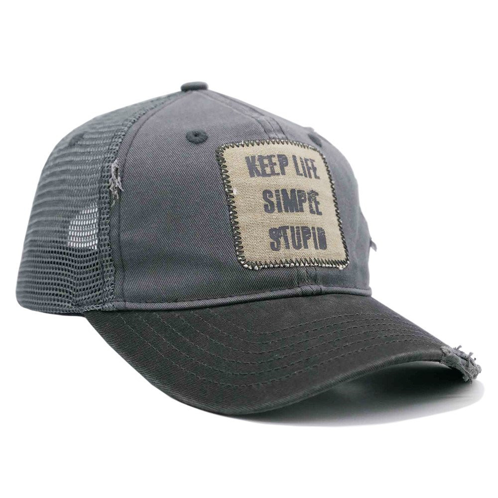 Gray & Black "Keep life simple stupid" Ball Cap - Western Express