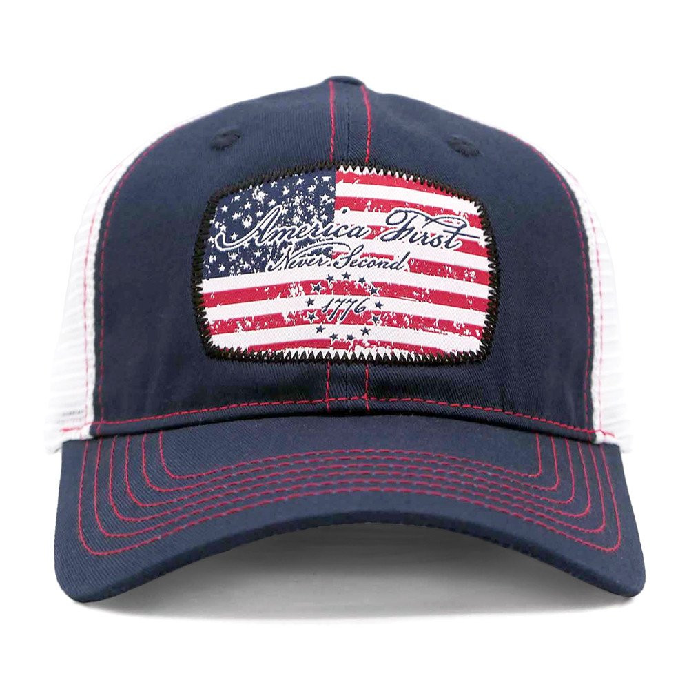 Navy "America First Never Second" Trucker Cap - Western Express