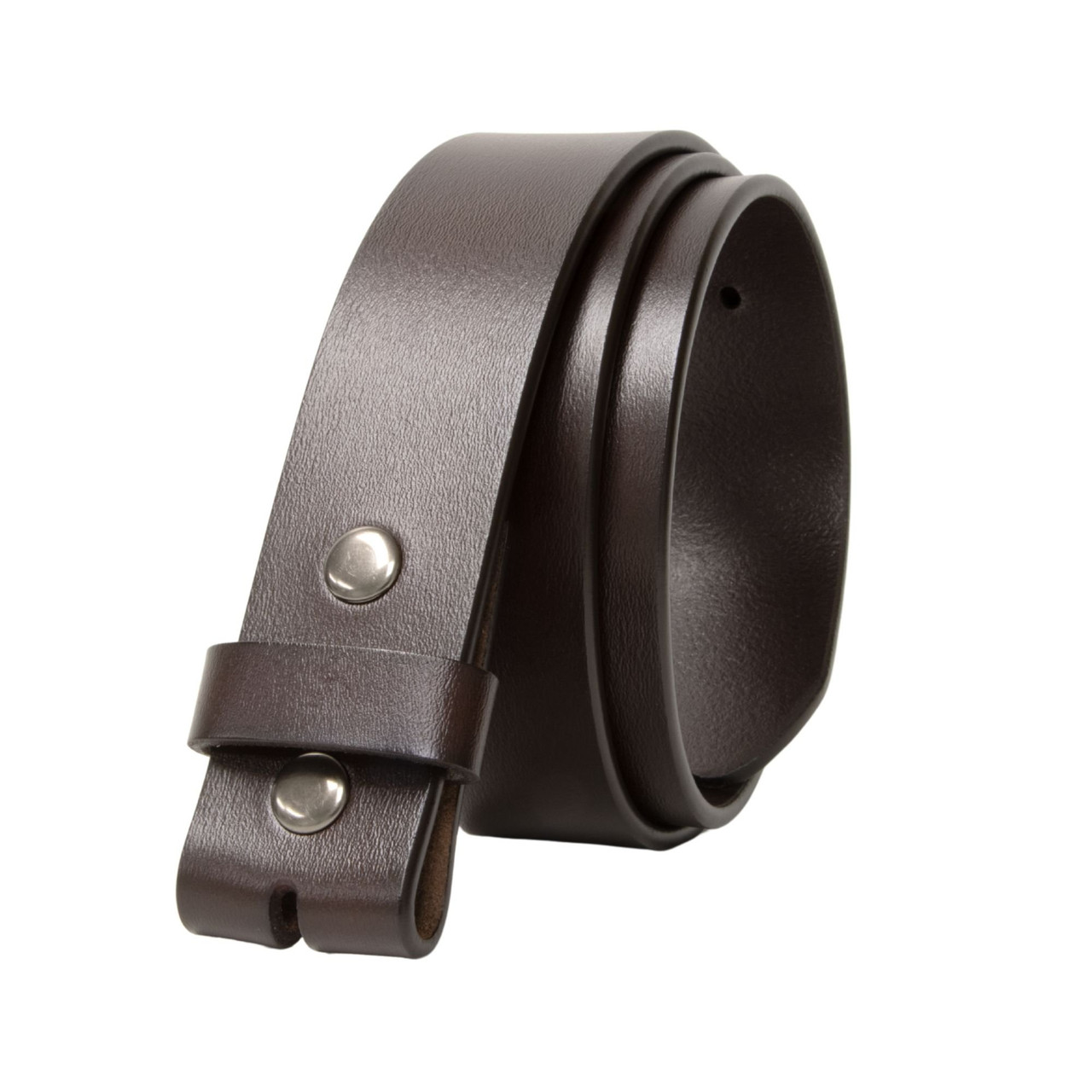 Men's Genuine Leather Snap Belt - Black/Brown - Western Express
