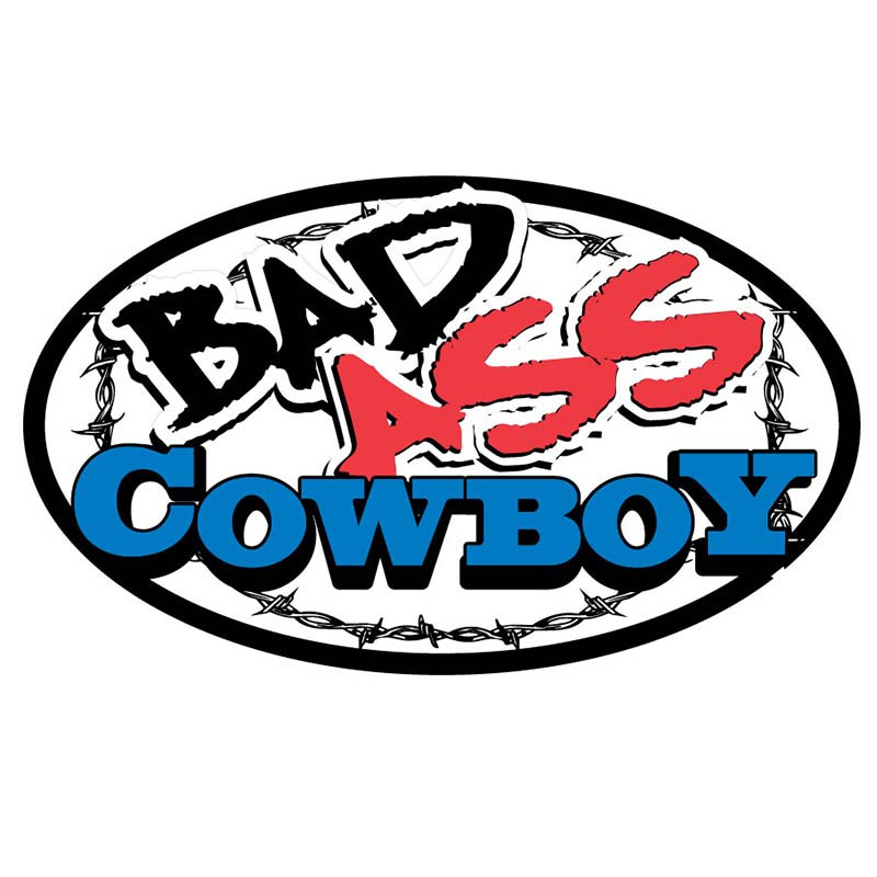 Made in the USA - Bad Ass Cowboy Oval Sticker - Western Express