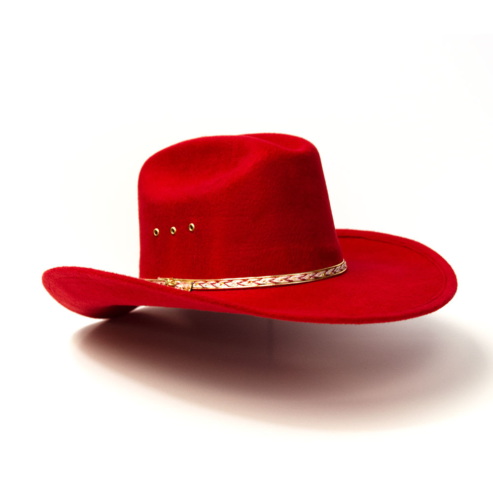 Red Felt Finish Western Cattleman Hat - Western Express
