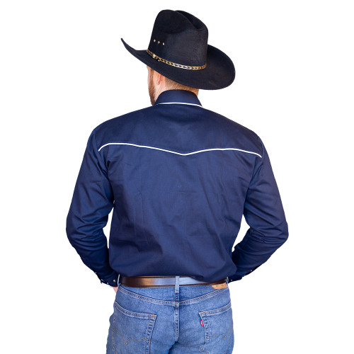 Men's Navy Western Shirt - Western Express