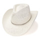 White Twisted Straw Western Pinch Front Hat with Rhinestone Hat Band ...