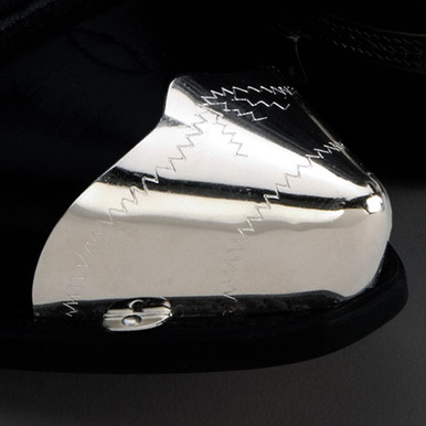 Pointed Silver Boot Tips with Engraved Zigzags - Western Express
