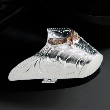 Pointed Silver Boot Tips with Engraved Swirls & Eagle - Western Express