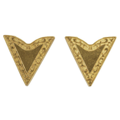 Engraved Gold Collar Tips - Western Express