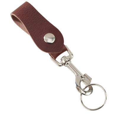 Made in the USA - Brown Leather Key Fob with Trigger Hook - Western Express