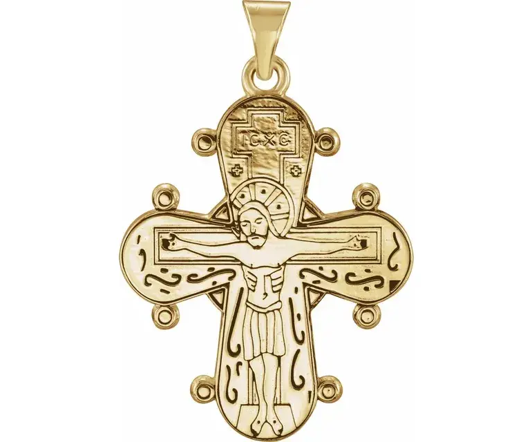 008186 Dagmar Cross, 14k yellow gold - Ancient Faith Store