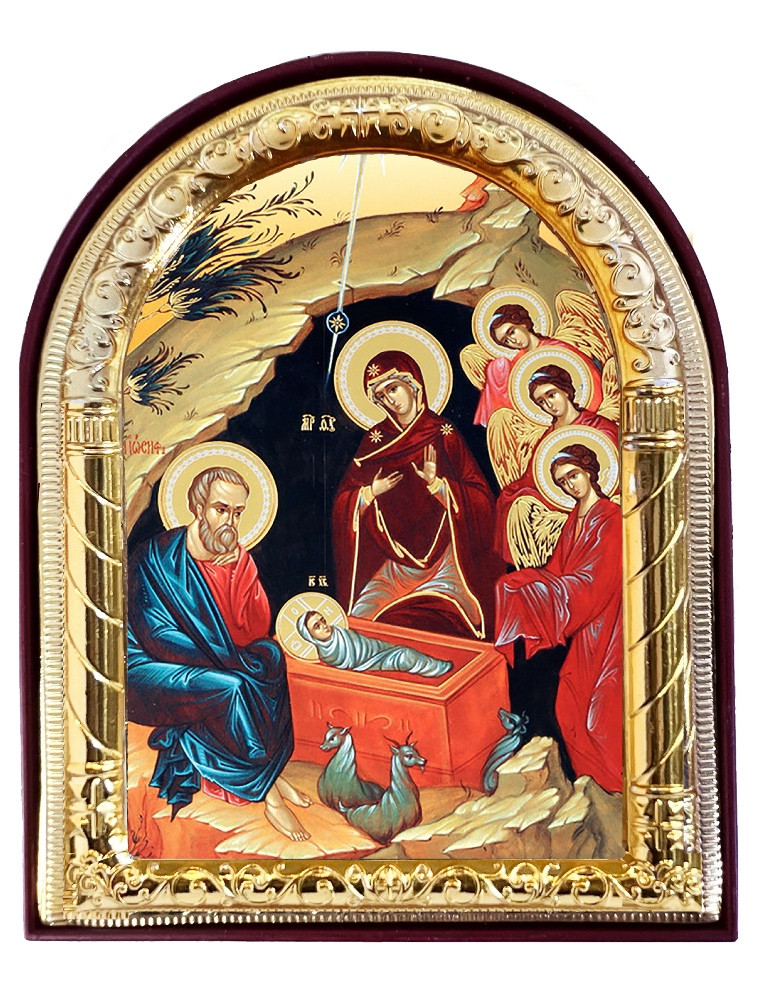 Arched Nativity in Cave, small standing icon - Ancient Faith Store