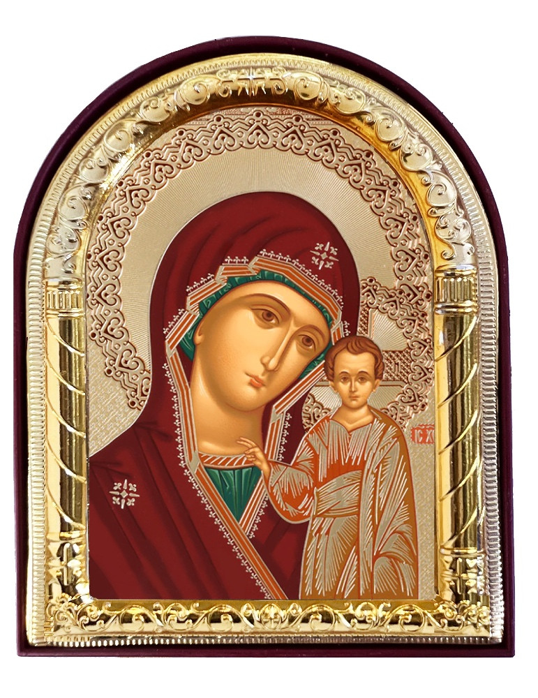Arched Virgin of Kazan, small standing icon - Ancient Faith Store