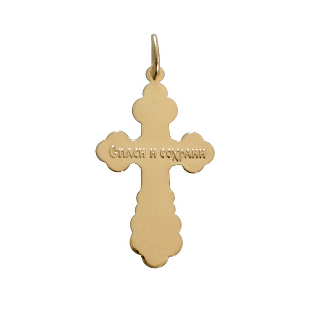 008272 St. Xenia Cross, 14k yellow gold - Ancient Faith Store
