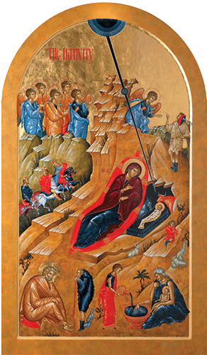 The Nativity, large icon, shaped - Ancient Faith Store