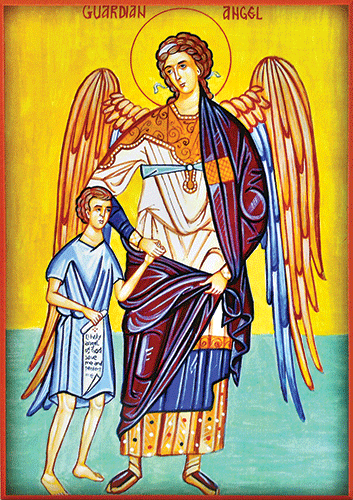 Guardian Angel with Boy, small icon - Ancient Faith Store
