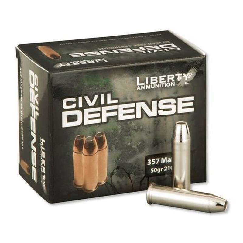 Liberty Civil Defense Ammo 357 Magnum 50gr SCHP 2100 FPS 20/box