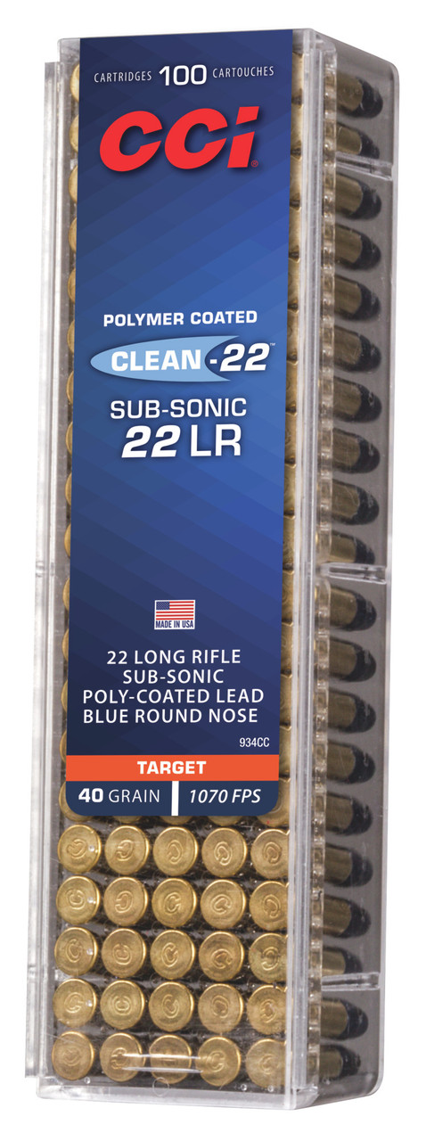 CCI Target Clean SubSonic Blue 22 LR 40gr LRN 1070 fps 100/box [50 ...