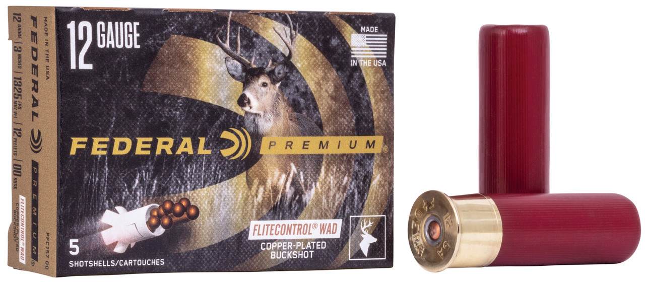 Federal Premium Ammo 12 Gauge Flitecontrol 00 Buck 12 Pellets 3" Shell ...