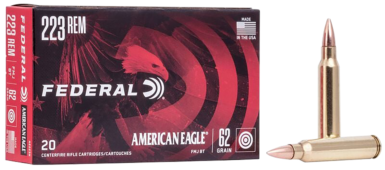 Federal American Eagle Ammo 223 Rem 62gr FMJ 3020 FPS 20/Box [25 Boxes ...