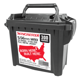 Winchester USA Ammo 5.56 Nato M193 55gr FMJ 3180 FPS Ammo Can 300/Box