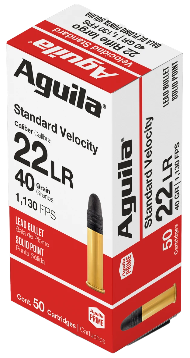 Aguila Ammo 22 LR Standard Velocity 40gr LRN 1130 FPS 50/Box [80 Boxes ...