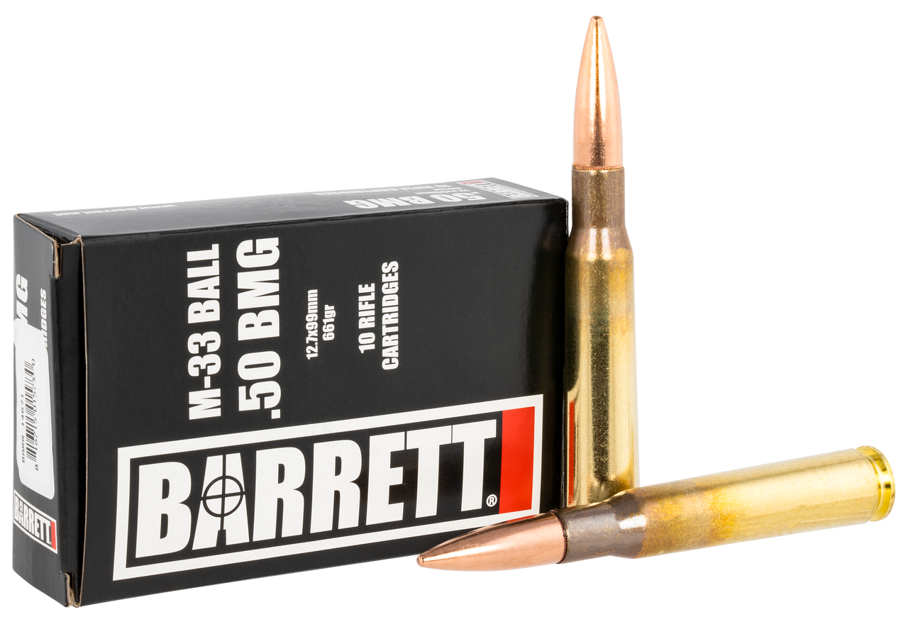 Barrett Ammo 50 BMG Match Grade 661gr M33 Ball 2800 FPS 10/Box