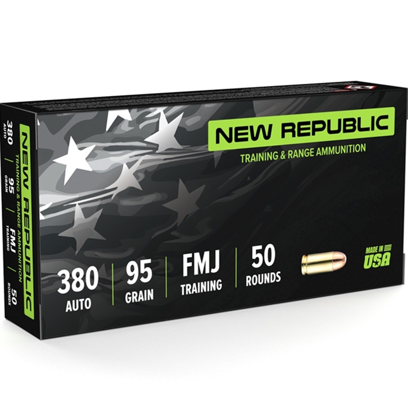 New Republic Ammo 380 ACP 95gr FMJ 945 FPS 50/Box