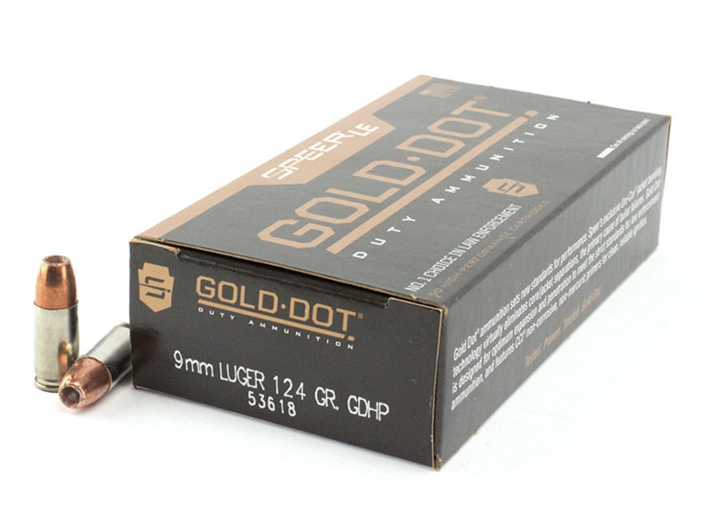 Speer Gold Dot Personal Protection Ammo 9mm Luger 124gr 1150 FPS 50/box