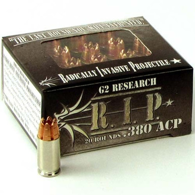 G2 Research RIP Ammo 380 ACP RIP 62gr HP 1250 fps 20/box