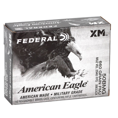 Federal XM 50 BMG Ammo 660gr FMJ 2940 FPS 10/Box