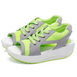 Green multi style design lace up rocker bottom sandal | Free Shipping ...