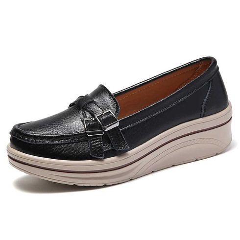 Black cross buckle strap slip on rocker bottom sneaker | Womens rocker ...