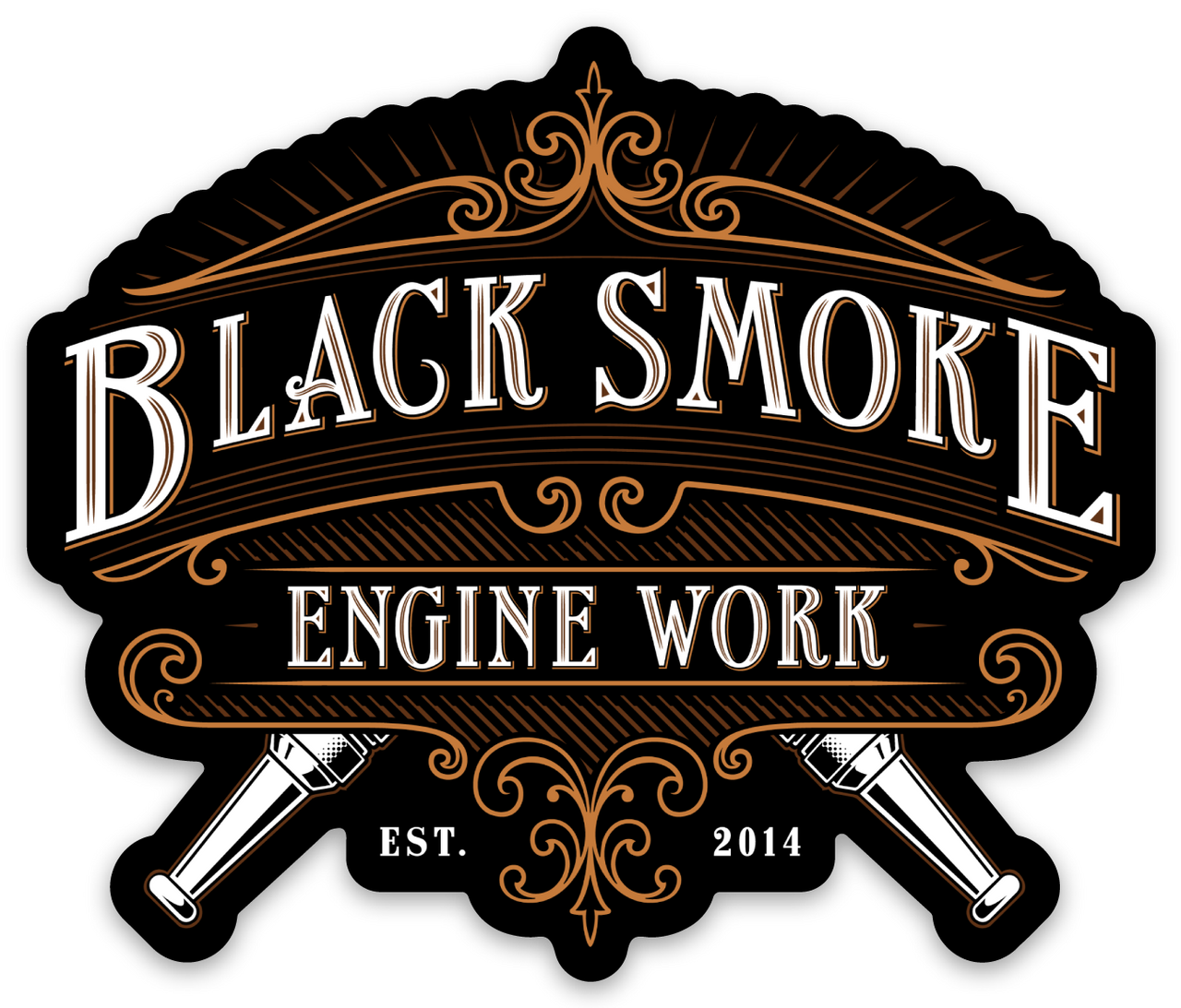 Black Smoke Engine Work Sticker