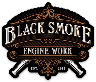Black Smoke Engine Work Sticker