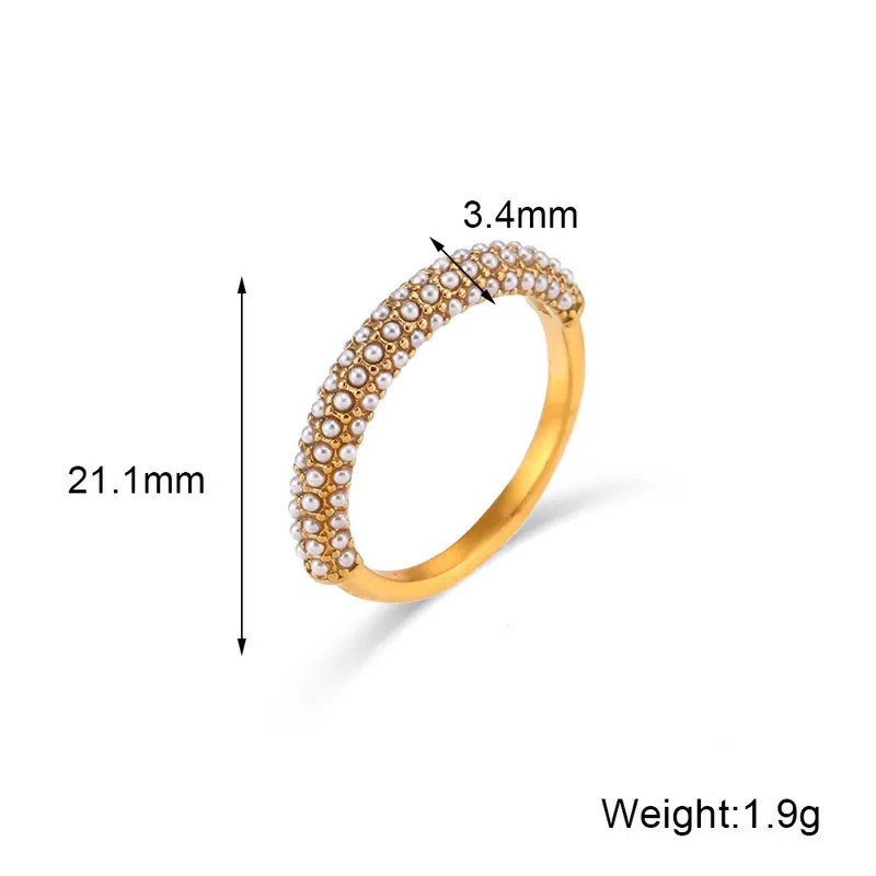Pearl Inlaid Ring - Nissa Jewelry