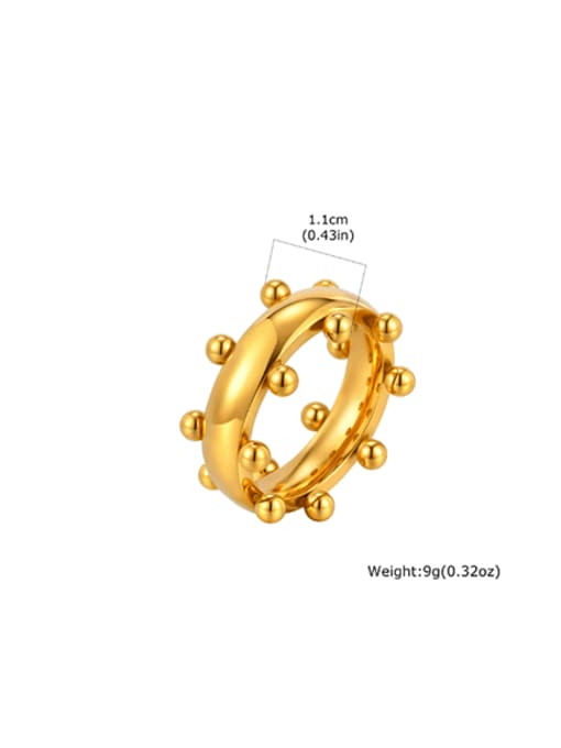 Side Studded Ring: Two Tone - Nissa Jewelry