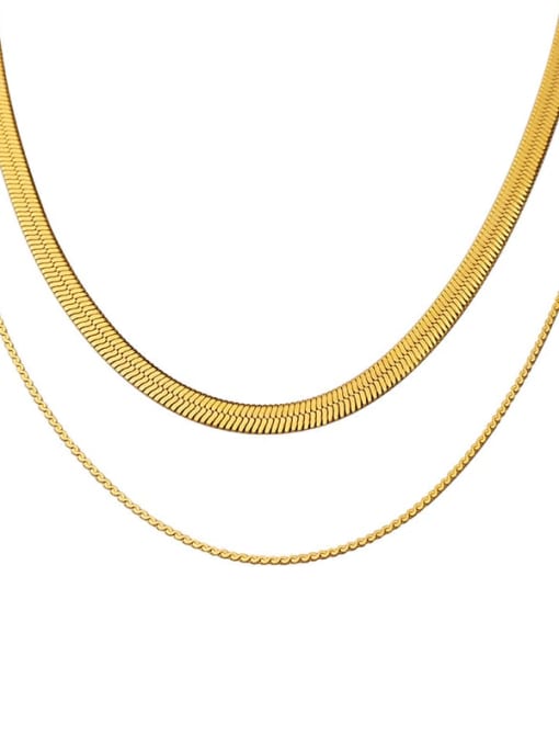 Double Strand Smooth Chains Necklace - Nissa Jewelry