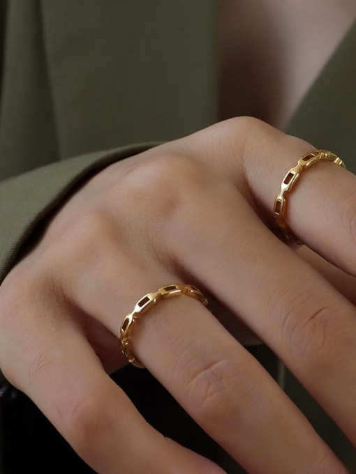 Waterproof Golden Ovals Ring - Nissa Jewelry